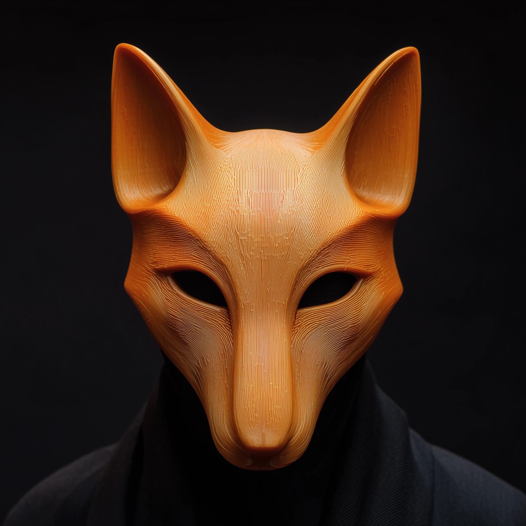3D Printed Fox Mask | Modern Animal Face Sculpture | Unique Cosplay ...