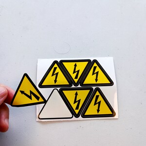High Voltage Electrical Shock Hazard Stickers - Pack of 6 Yellow ...