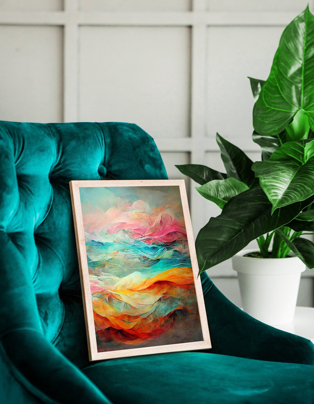 Abstract Soft Pastel Color Poster - Large Wall Art Paper Print - Modern ...