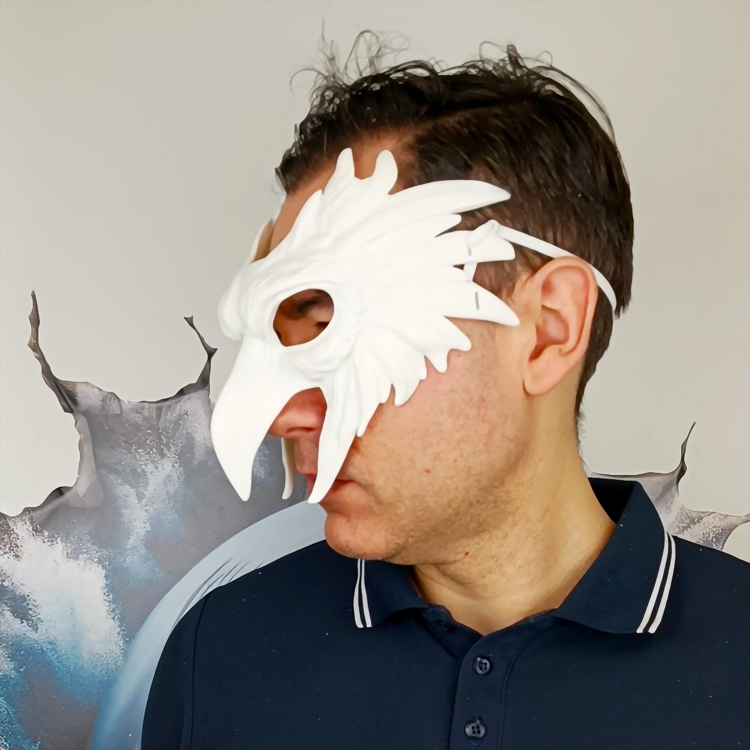 Bird Mask | Feathered Raven Cosplay Mask | Halloween Costume Mask | 3D ...