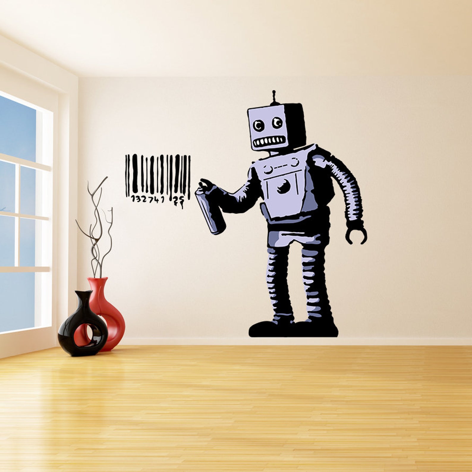 Banksy Barcode Robot Wall Vinyl Sticker Street Art Graffiti - Etsy