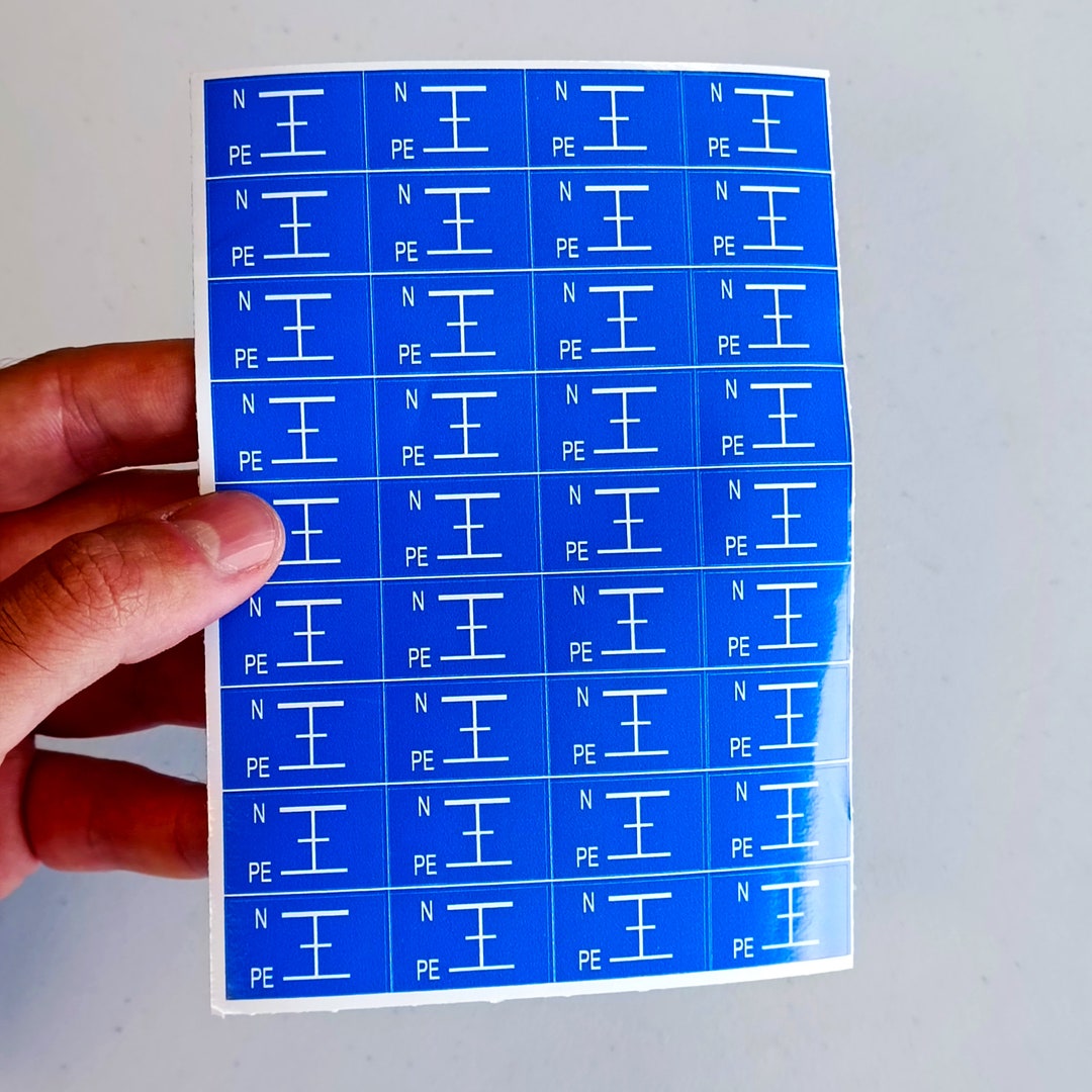 Blue Grounding Symbol Stickers | Square 'G' Electrical Component Labels ...