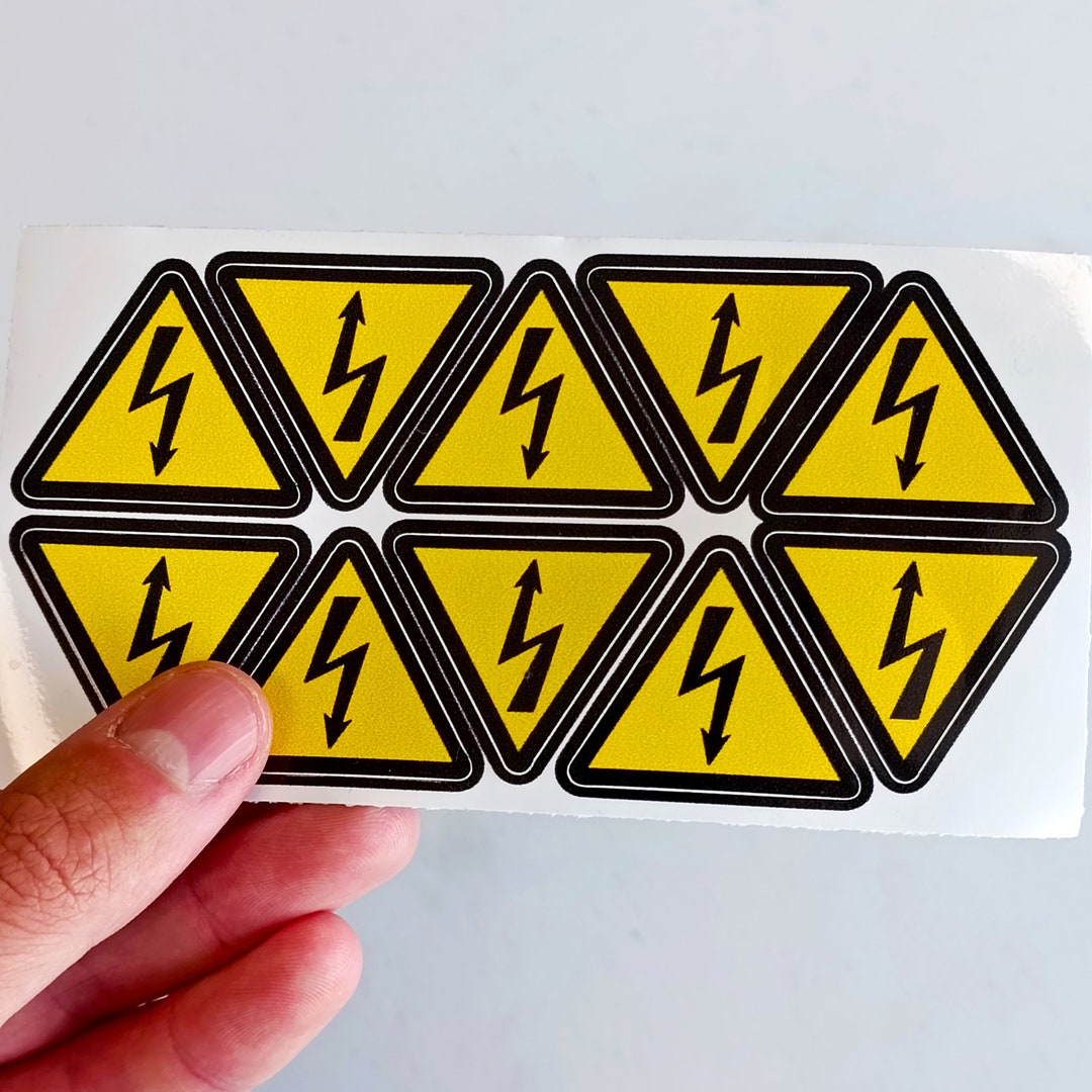 High Voltage Electrical Shock Hazard Stickers - Pack of 10 Yellow ...