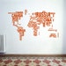 World Map Wall Decal Large Vinyl Sticker of the Giant Travel - Etsy