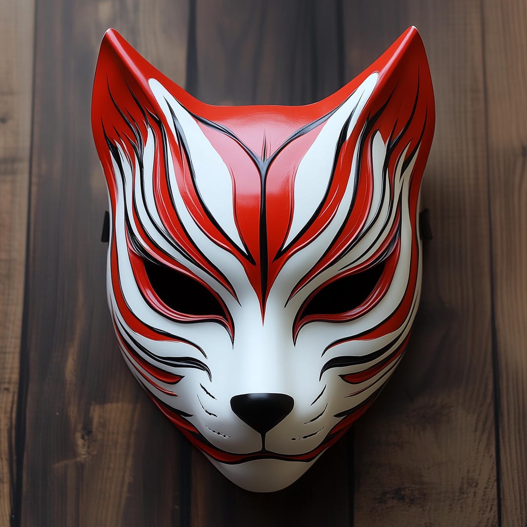 3D Printed Japanese Fox Warrior Mask | Cosplay Samurai Demon Mask ...