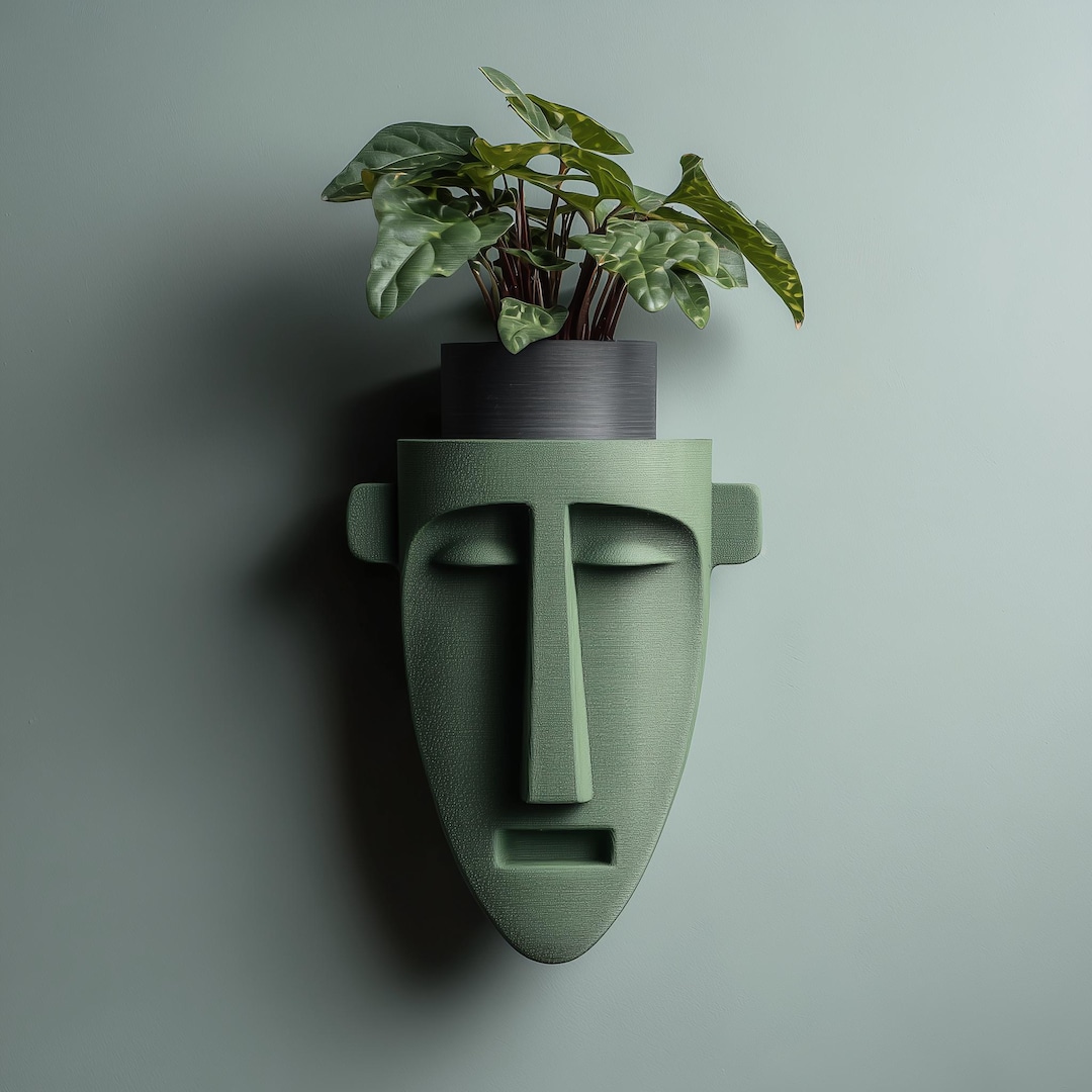 Wall Mounted Face Shelf Sculpture | 3D Printed Sculptural Wall Decor in ...