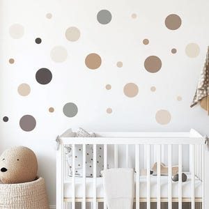 130 Piece Circle Wall Decals Set | Neutral Dots Wall Stickers for Baby ...