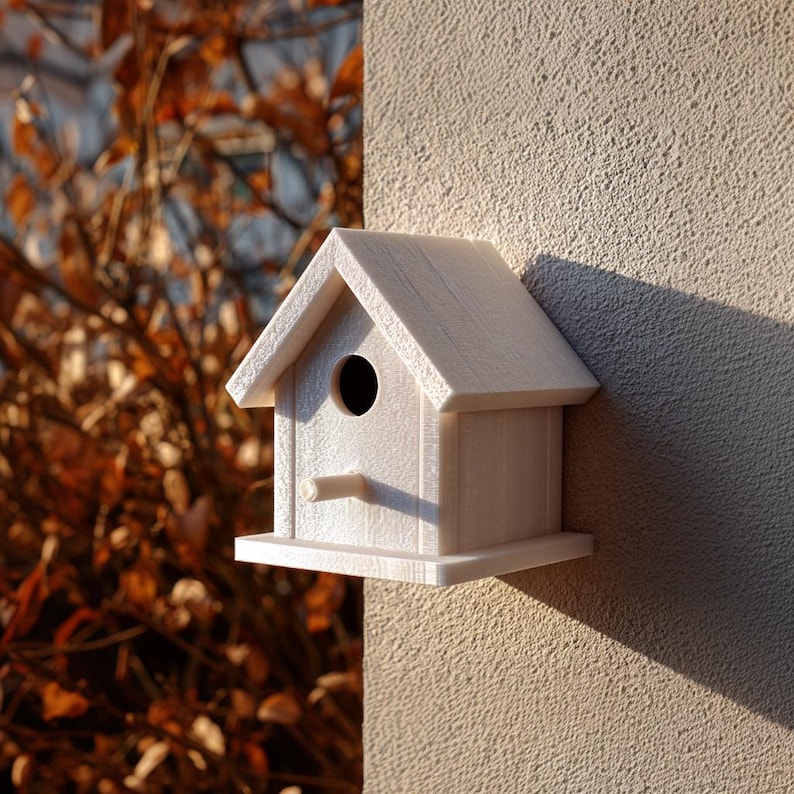 3D Printed Birdhouse Wall Decor With Hidden Storage | Modern Minimalist ...