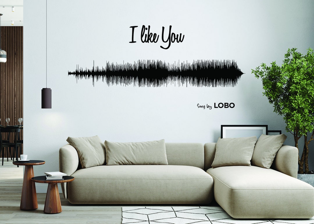 Sound Wave Art Wall Sticker - Personalised Soundwave Voice Decal ...