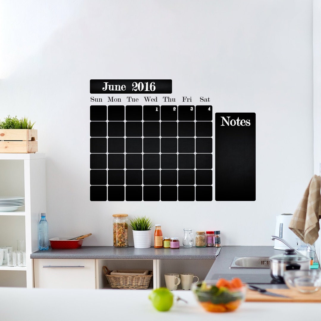 Chalkboard Wall Planner Blackboard Kitchen Sticker - Black Board Weekly ...