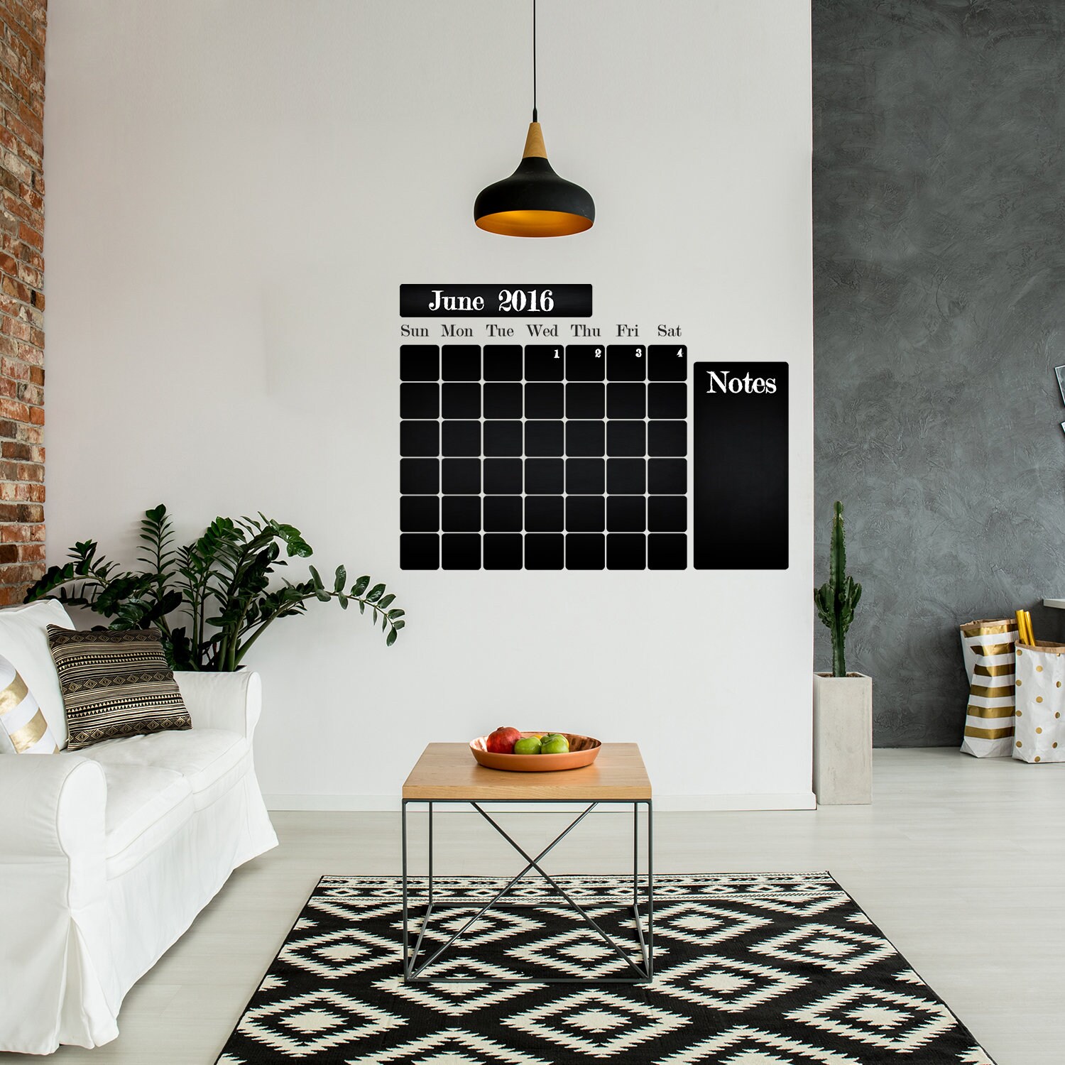 Chalkboard Wall Planner Blackboard Kitchen Sticker - Black Board Weekly ...