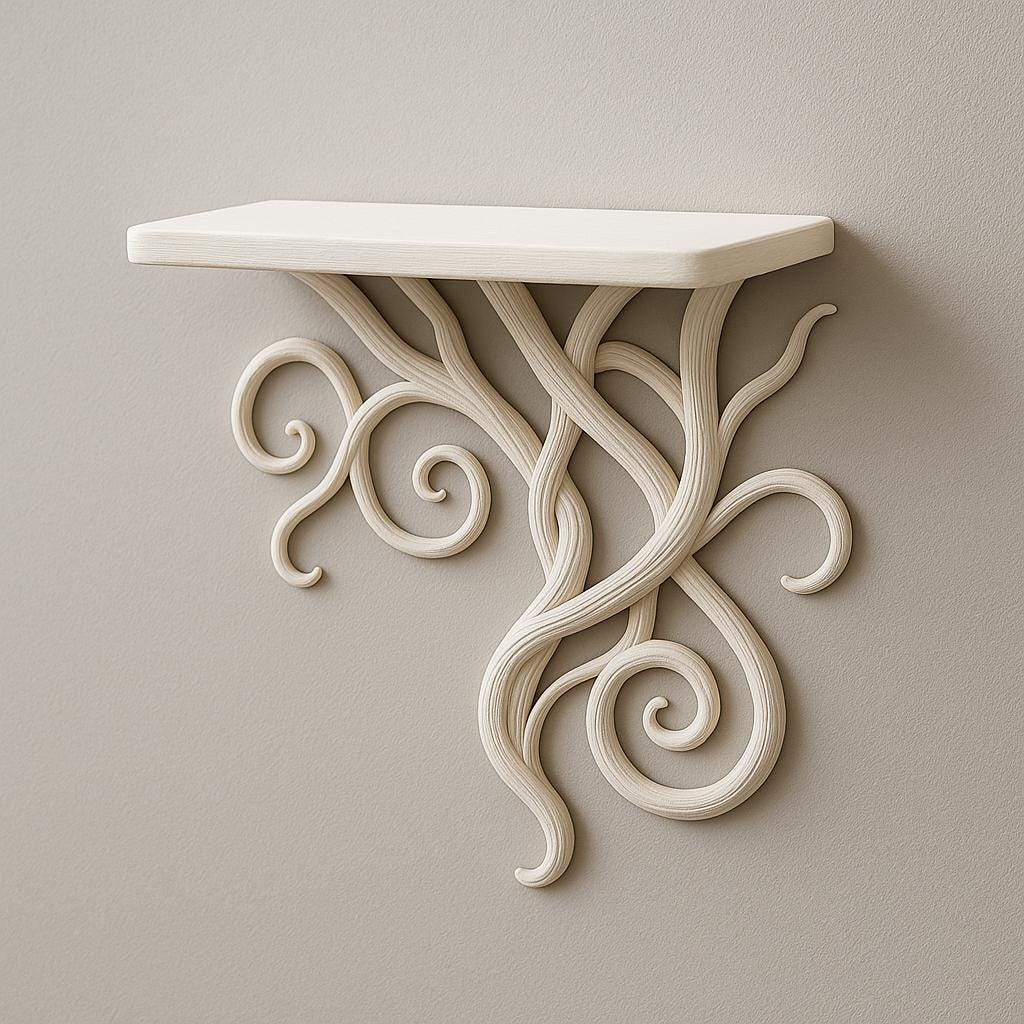 3D Printed Vine Wall Shelf | Botanical-inspired Floating Shelf ...