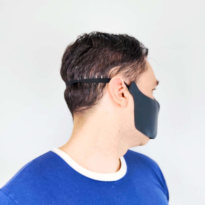 Matte Black Futuristic Half Face Mask | 3D Printed Cyberpunk Costume ...