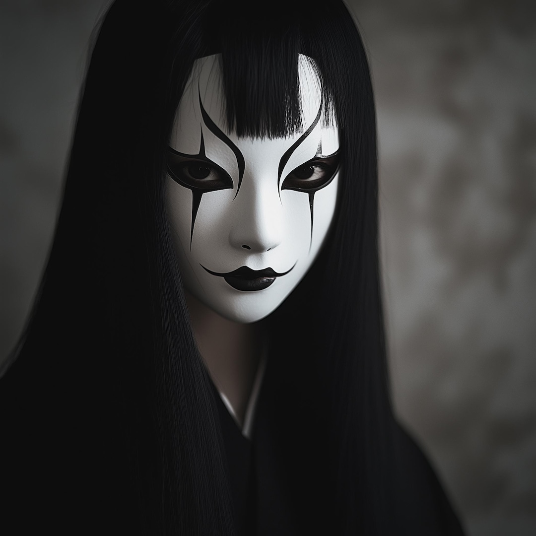 Japanese Ghost Mask | Horror Cosplay Mask | 3D Printed Theater Mask ...