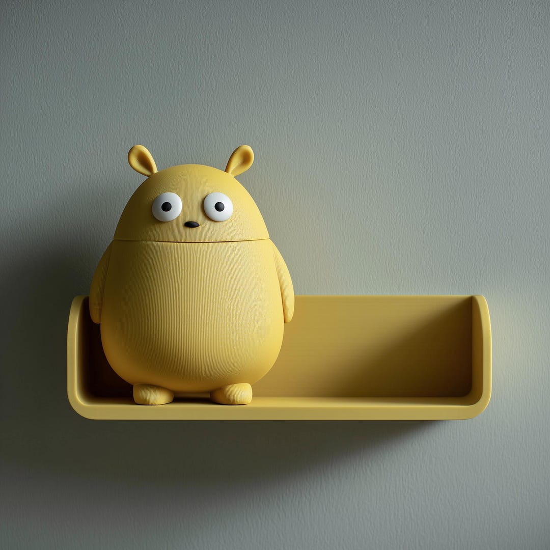 3D Printed Monster Wall Shelf | Minimal Character Floating Ledge With ...
