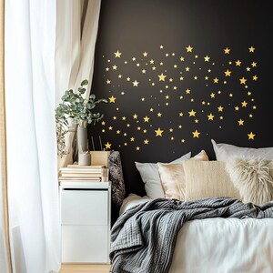 Gold Stars Wall Decals | Sparkles Star Stickers for Bedroom, Nursery ...