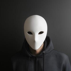 Blank Face Mask | Minimalist Cosplay Mask | White or Colorful Costume ...