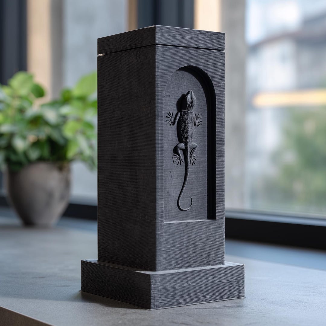 Gecko Pet Ashes Urn Tower | 3D Printed Architectural Memorial Keepsake ...