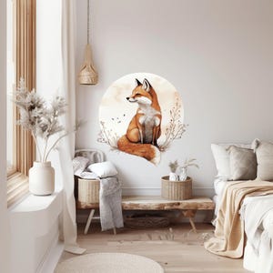 Elegant Fox Wall Decal | Fox Nursery Wall Art | Forest Animal Wall ...