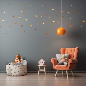 200x Gold Stars Wall Vinyl Stickers - Elegant Peel and Stick Decals ...