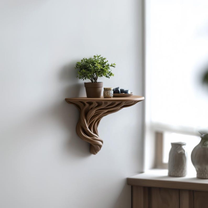 Tree Root Wall Shelf | Organic 3D Printed Floating Shelf | Boho Wall ...