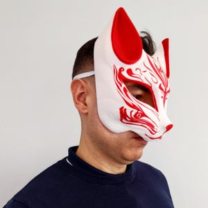 Red Fox Mask | 3D Printed Japanese Mask | Anime Cosplay Mask | Kitsune ...