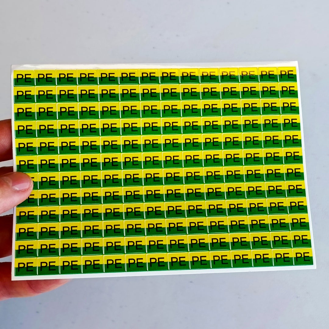 PE Electrical Component Labels | Yellow and Green PE Marking Stickers ...