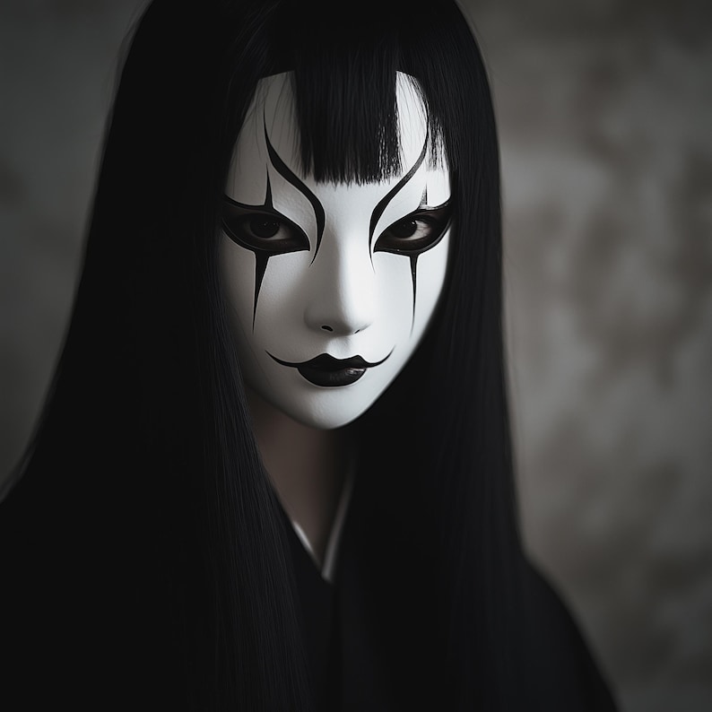Japanese Ghost Mask | Horror Cosplay Masks | 3D Printed Theater Gothic ...