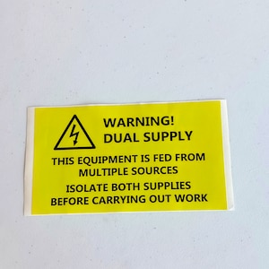 Dual Supply Warning Label Sticker | Electrical Safety Decal | Multiple ...