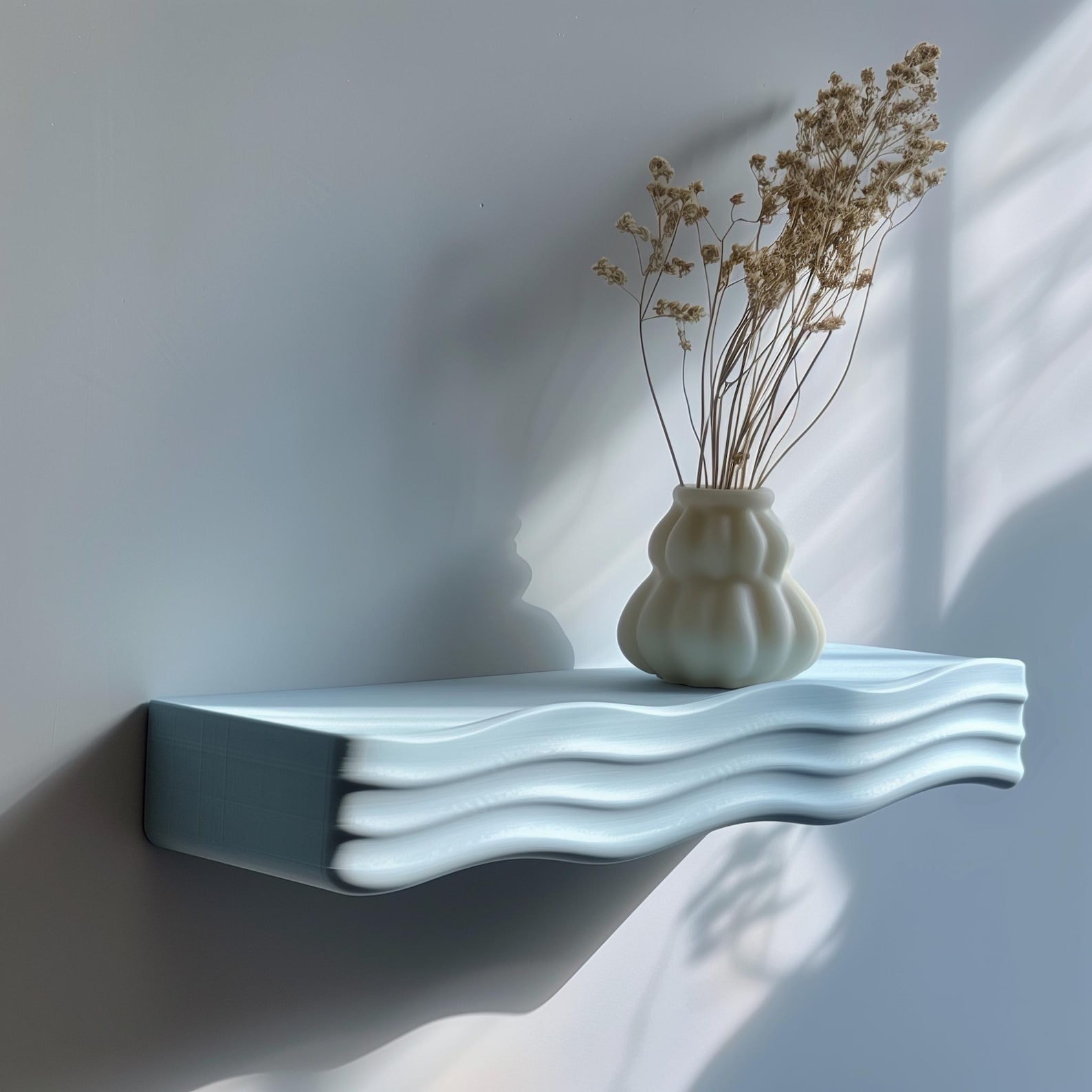 3D Printed Wavy Wall Shelf | Modern Floating Shelf With Organic Curves ...
