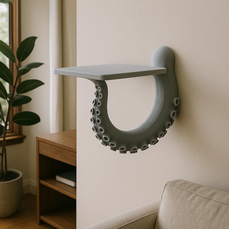 Octopus Tentacle Wall Shelf | Nautical 3D Printed Shelf | Sea Creature ...