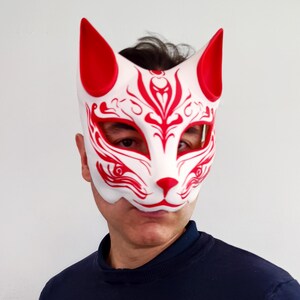 Red Fox Mask | 3D Printed Japanese Mask | Anime Cosplay Mask | Kitsune ...