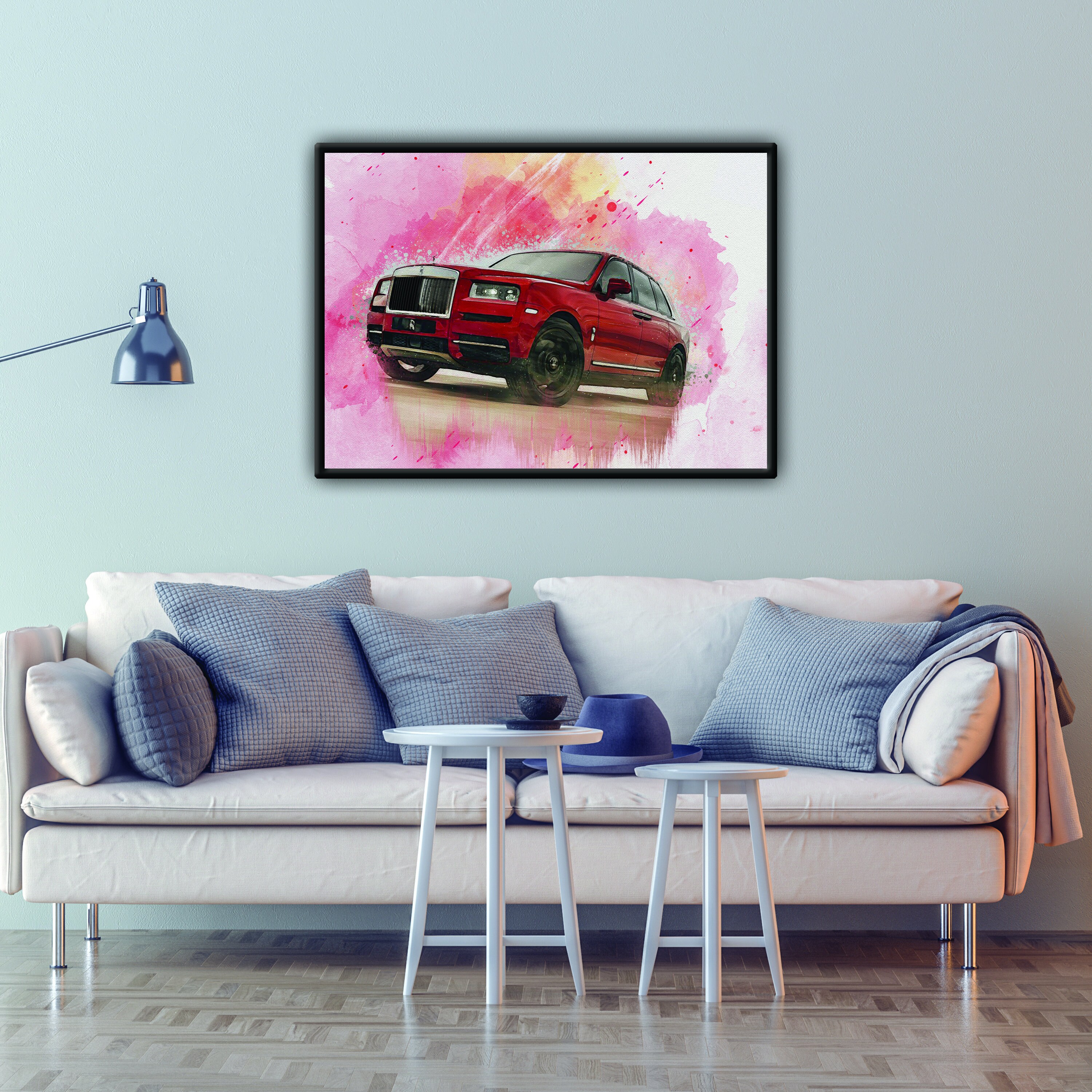 Custom Car Portrait Painting Poster Personalized Boyfriend | Etsy