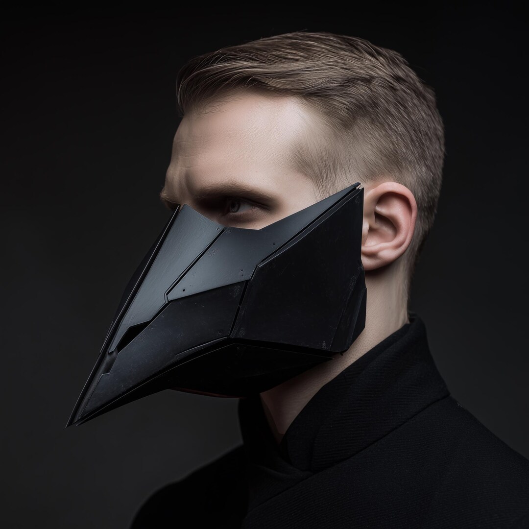 3D Printed Dark Techno Raven Mask | 3D Printed Wearable Beak Mask ...