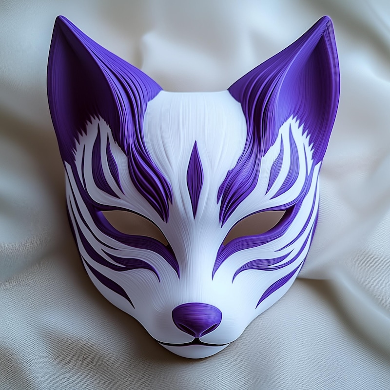 Anime Kitsune Face Mask - Etsy