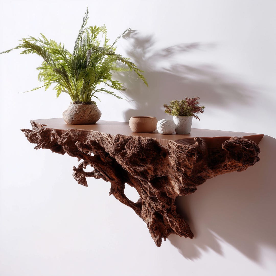 Tree Root Wall Shelf | Floating Shelf for Plants | 3D Printed Organic ...