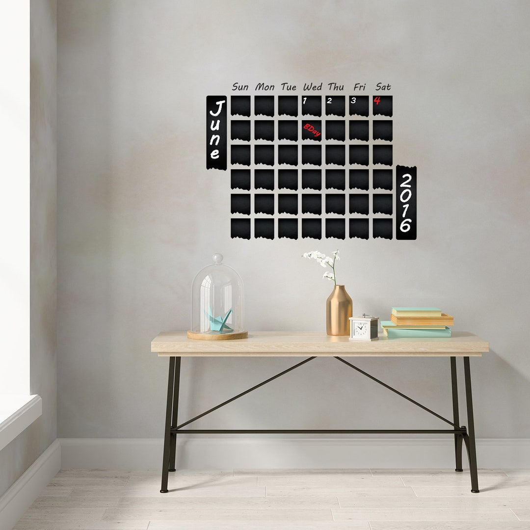 Chalkboard Wall Planner Blackboard Kitchen Sticker - Black Board Weekly ...