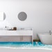 3D Ocean Beach Floor Bathroom Sticker - Sea Vinyl Decal for Bath Shower ...
