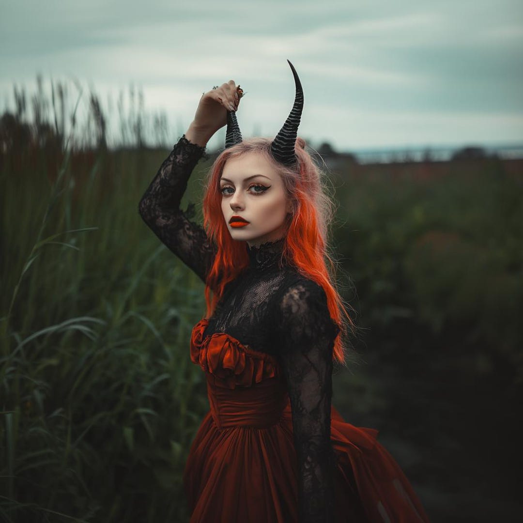 Gothic Demon Horns | 3D Printed Cosplay Horns | Fantasy Costume ...
