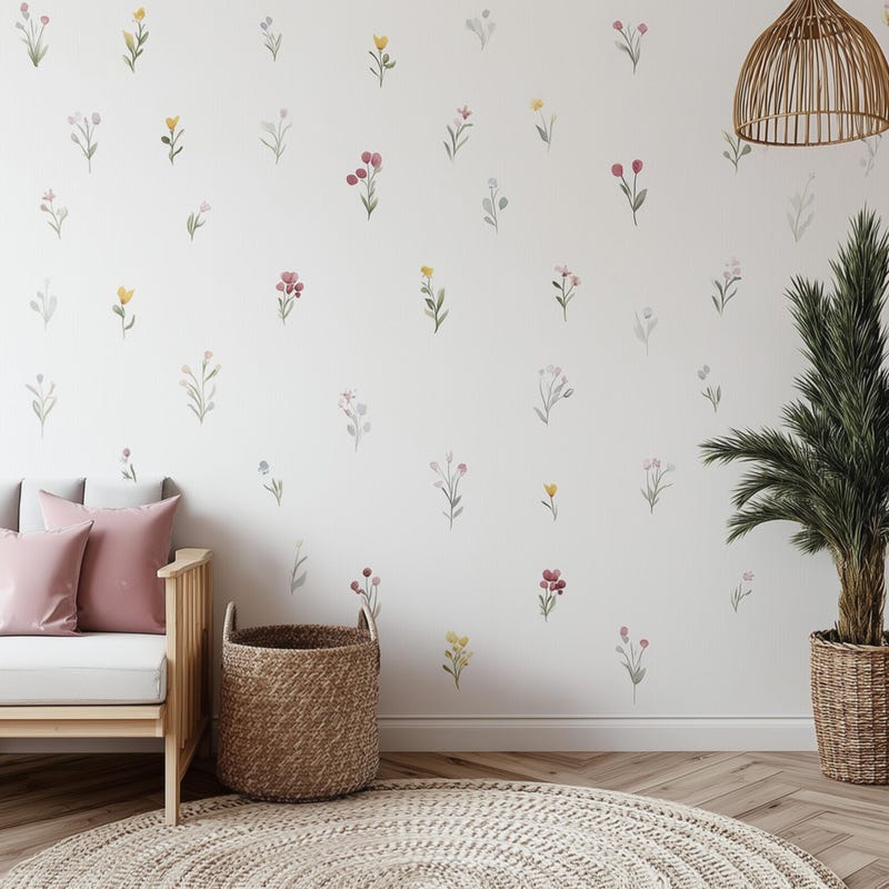 Wildflower Wall Decals - Etsy