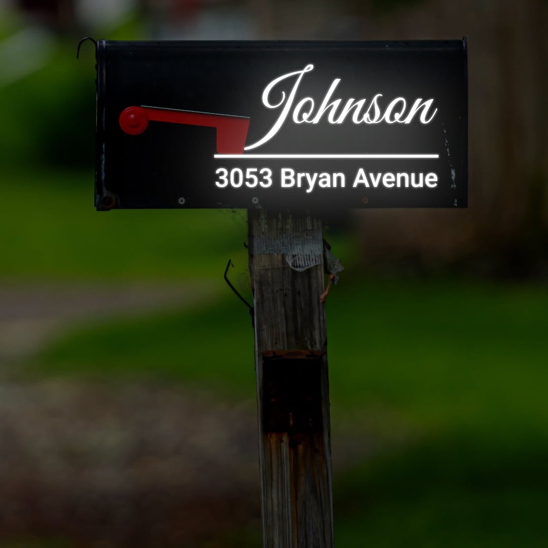 Personalized Reflective Mailbox Decal - Custom Reflector House Address ...