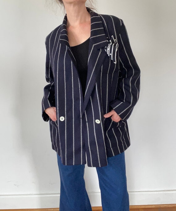 Jaeger vintage pin stripe oversized blazer - Gem