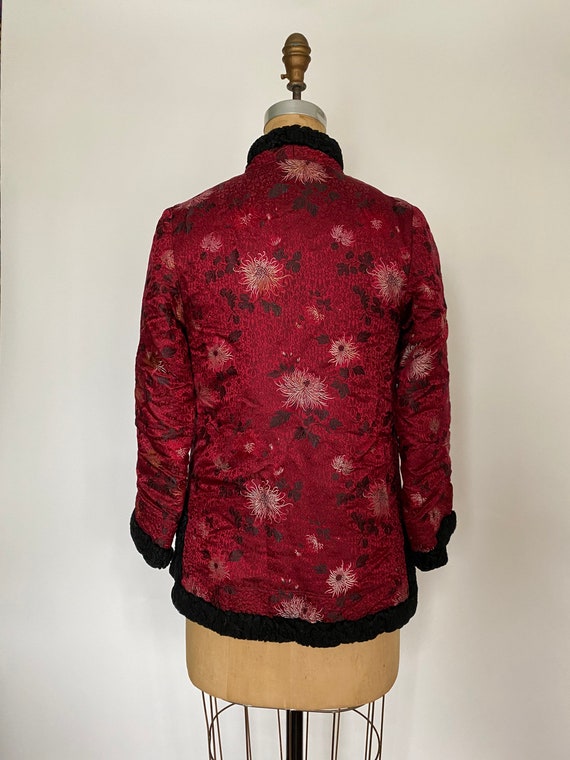 Vintage 1950’s Chinese satin and lambs wool jacket - Gem