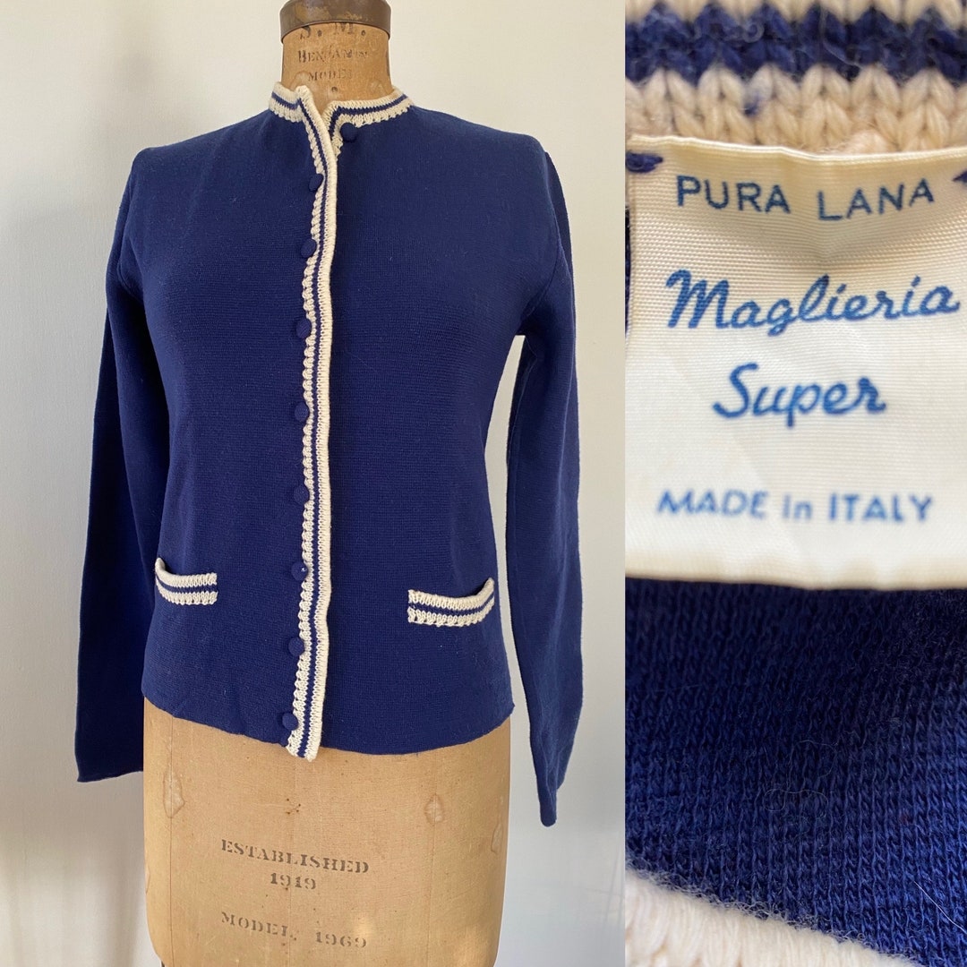 1960s Italian Wool Cardigan Sweater Jacket - Etsy