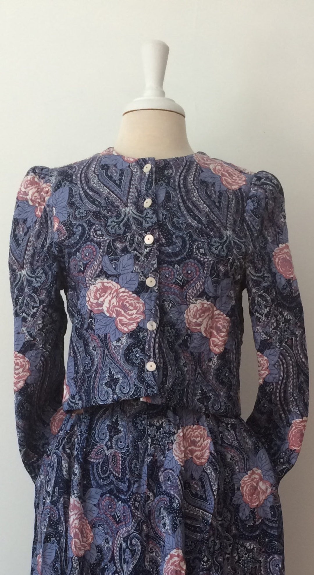 Quilted Blue Floral Bolero Jacket W/ Skirt 1980's - Etsy