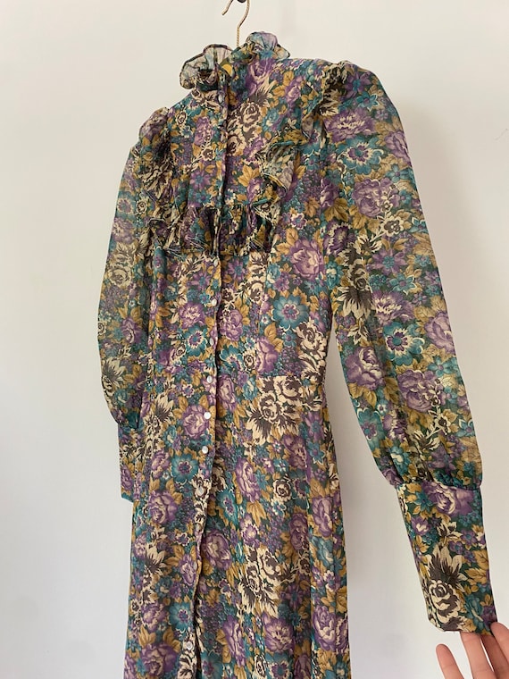 1970s Cottage Core Fitted Prairie Dress - Gem