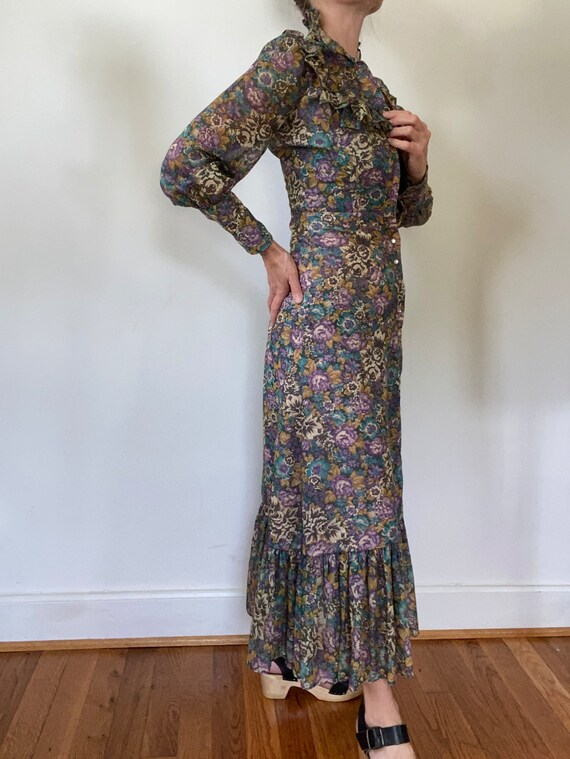 1970s Cottage Core Fitted Prairie Dress - Gem