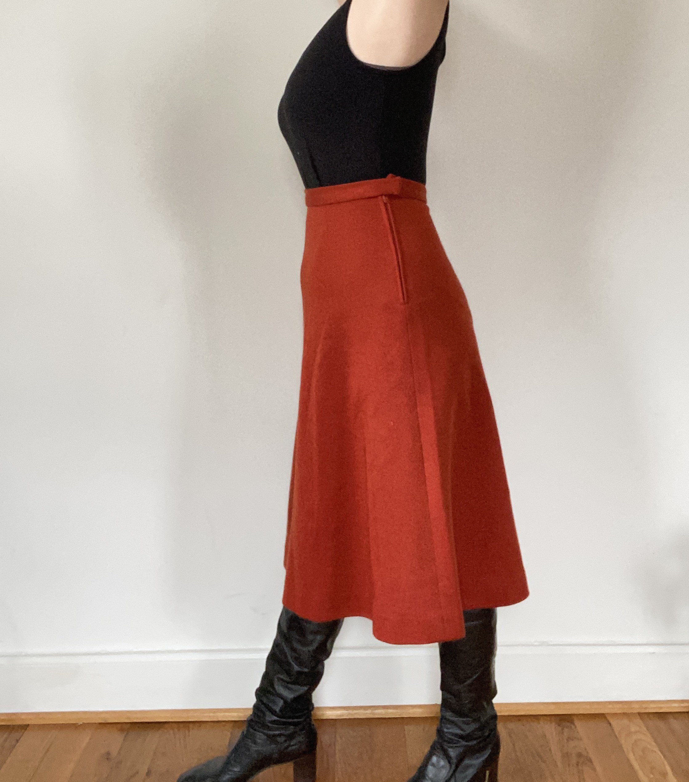 1970s A-line Rust Colored Skirt - Etsy