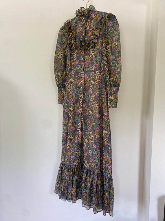 1970s Cottage Core Fitted Prairie Dress - Gem