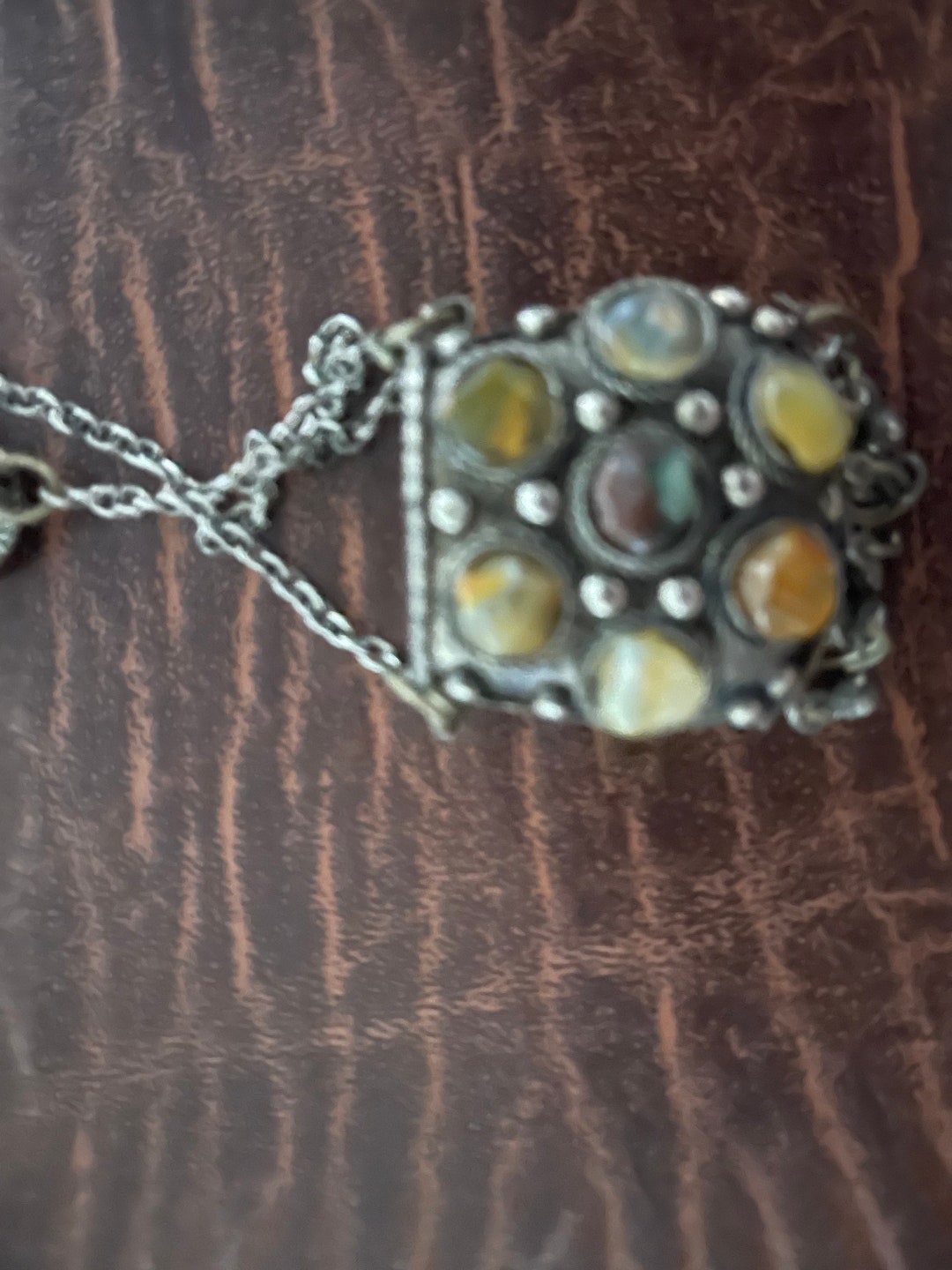 African Stone Encrusted Snuff Box (chain is Broken) - Etsy